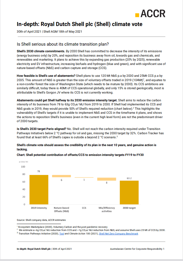 In-depth: Royal Dutch Shell plc (Shell) climate vote - ACCR