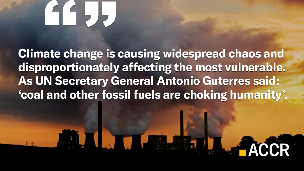 IPCC report: fossil fuels are “choking humanity” - ACCR