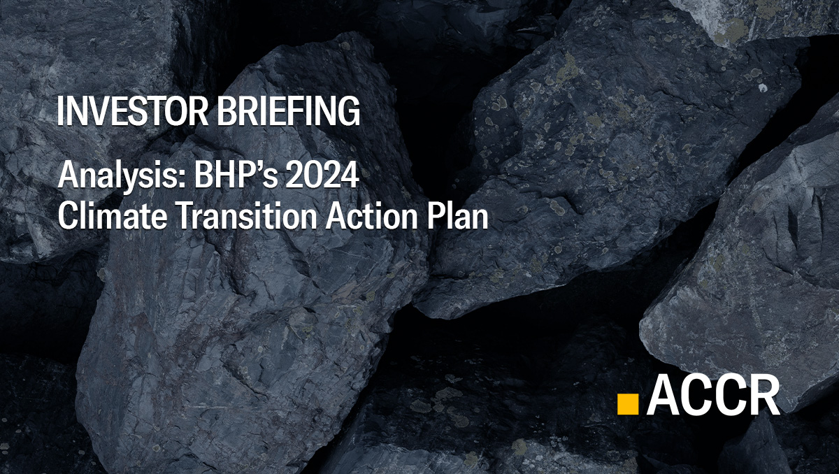 Investor Bulletin: BHP’s 2024 Climate Transition Action Plan (CTAP) - ACCR